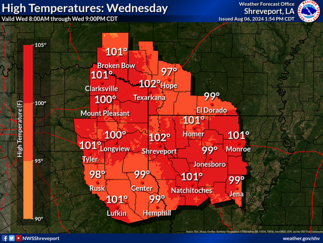 Heat advisory in effect Wednesday | Weather Headlines | ktbs.com