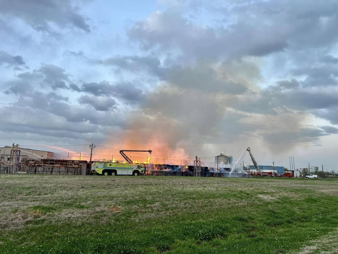 Fire crews battle massive wind-driven blaze at The Port of Caddo ...