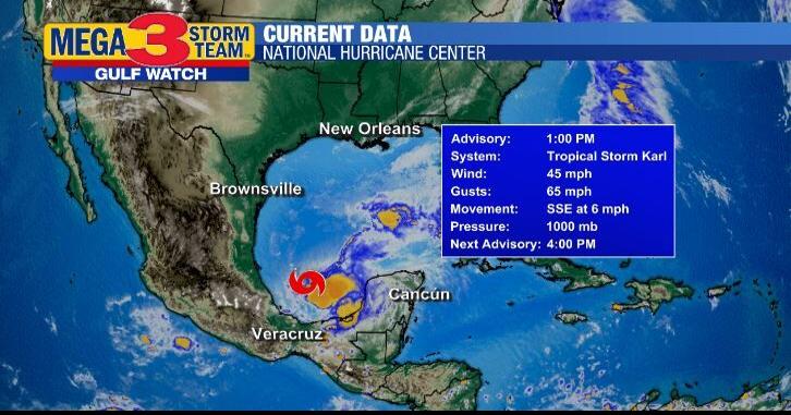Tropical Storm Karl Currents from the National Hurricane Center ...