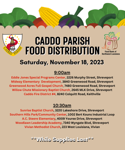 Caddo Parish Commission to host food distribution event Saturday | News ...