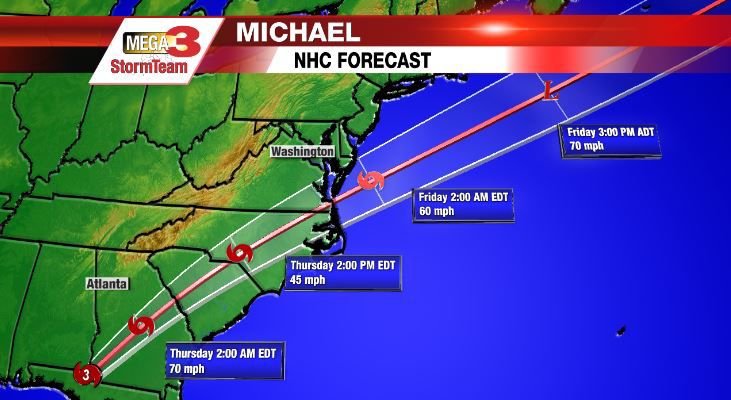 Hurricane Michael weakening in Georgia late this afternoon | StormTeam ...