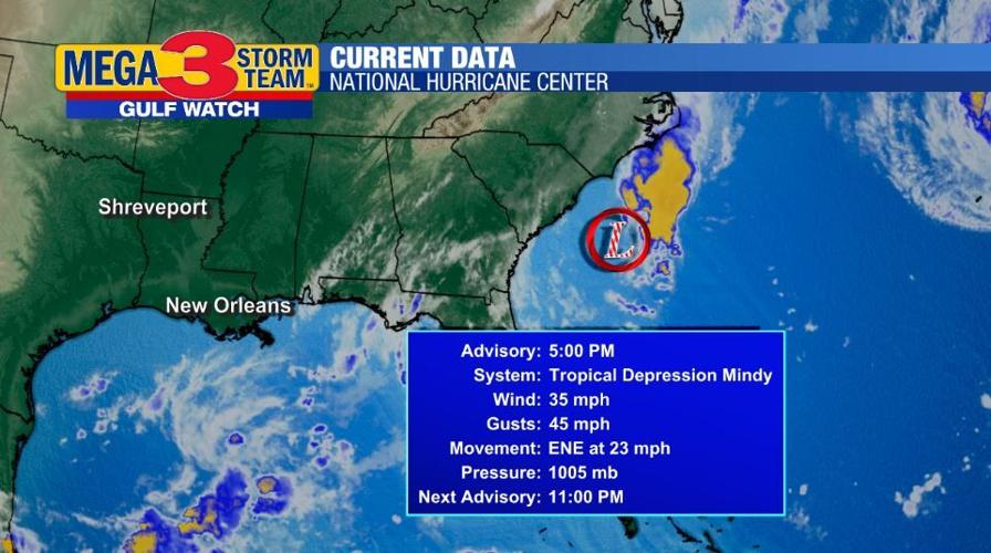 Tropical Depression Mindy moves into the Atlantic | StormTeam 3 Weather ...