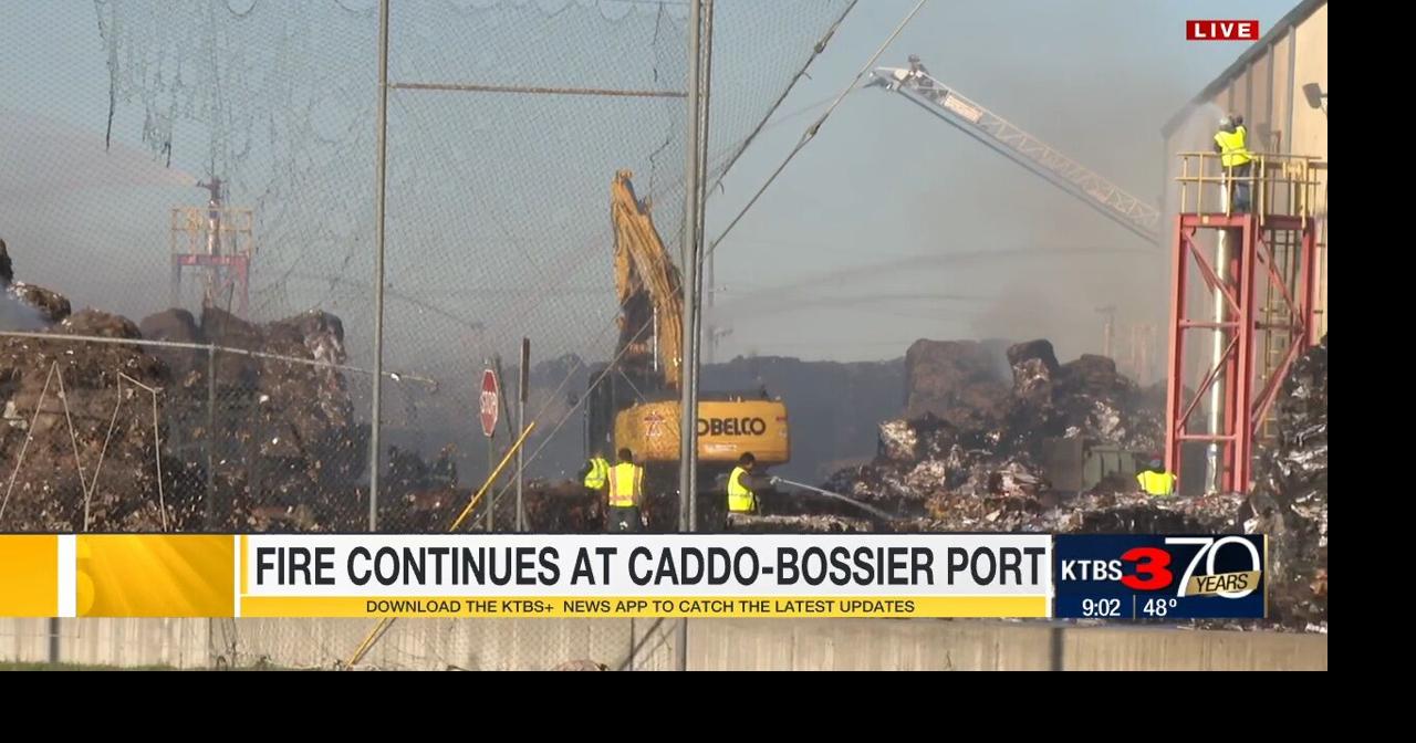 Fire crews battle massive wind-driven blaze at The Port of Caddo ...