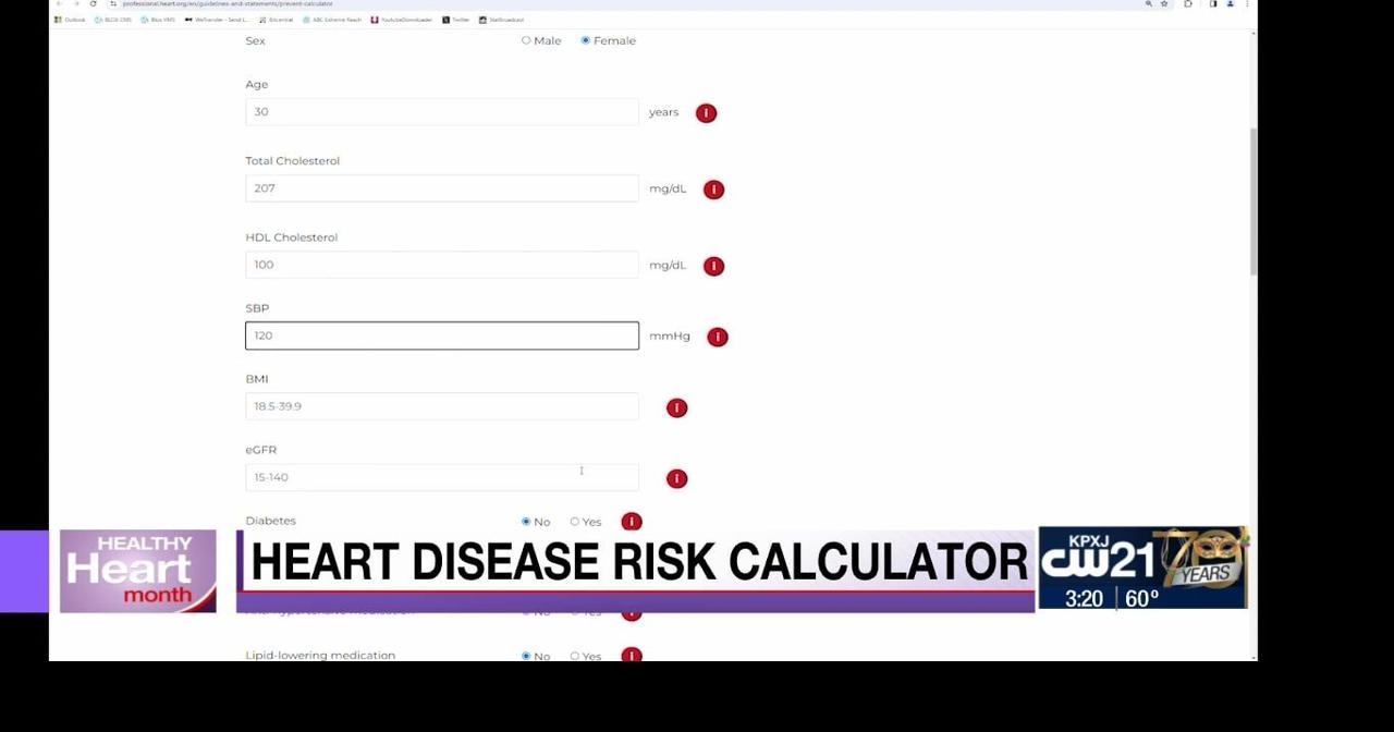 Online calculators to help estimate your 10-year risk of heart disease ...