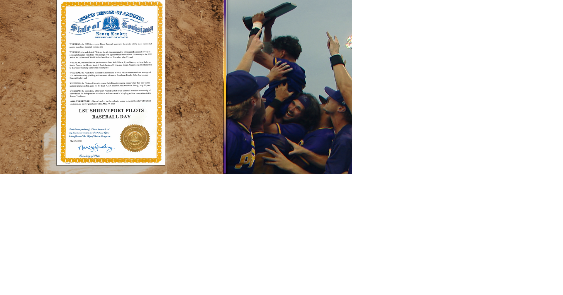 Friday declared LSU Shreveport Pilots Baseball Day | Sports | ktbs.com