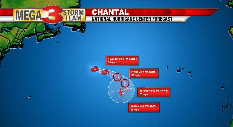 Tropical Storm Chantal forms in the north Atlantic | StormTeam 3 ...