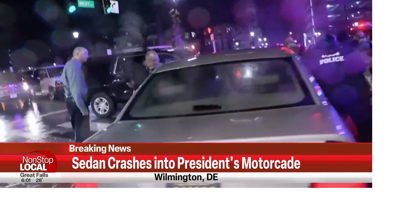 Sedan crashes into President Biden's motorcade in Delaware | | kulr8.com