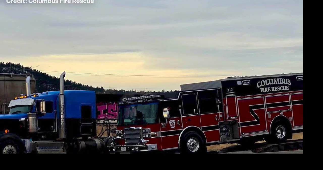 Columbus fire engine set for repairs after being hit on I-90 | Billings ...