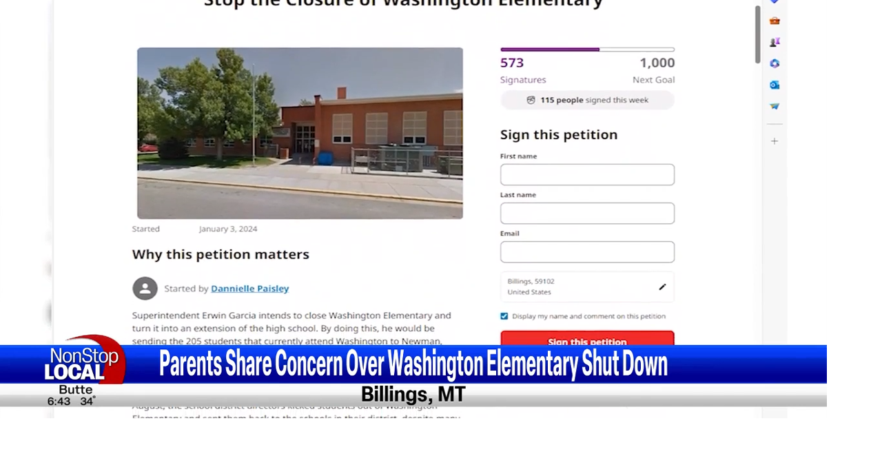 Parents share concern over Washington Elementary shutdown | Billings ...