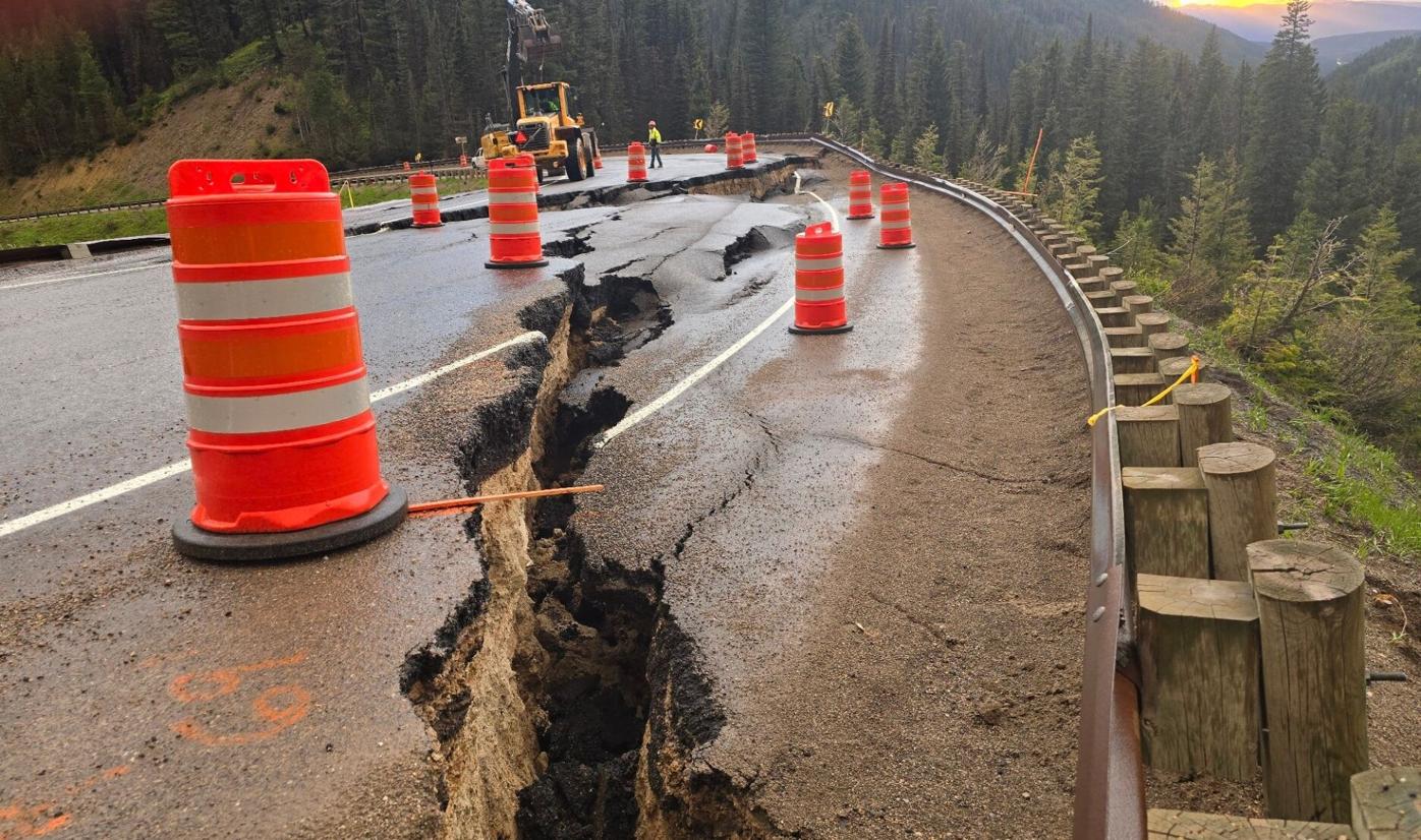 road collapse today