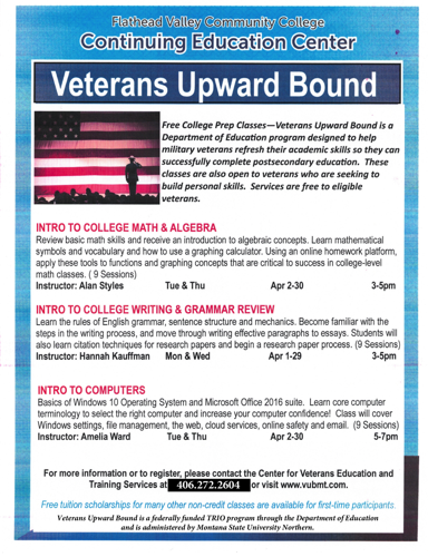 Montana Veterans Upward Bound offering free in-person and online ...