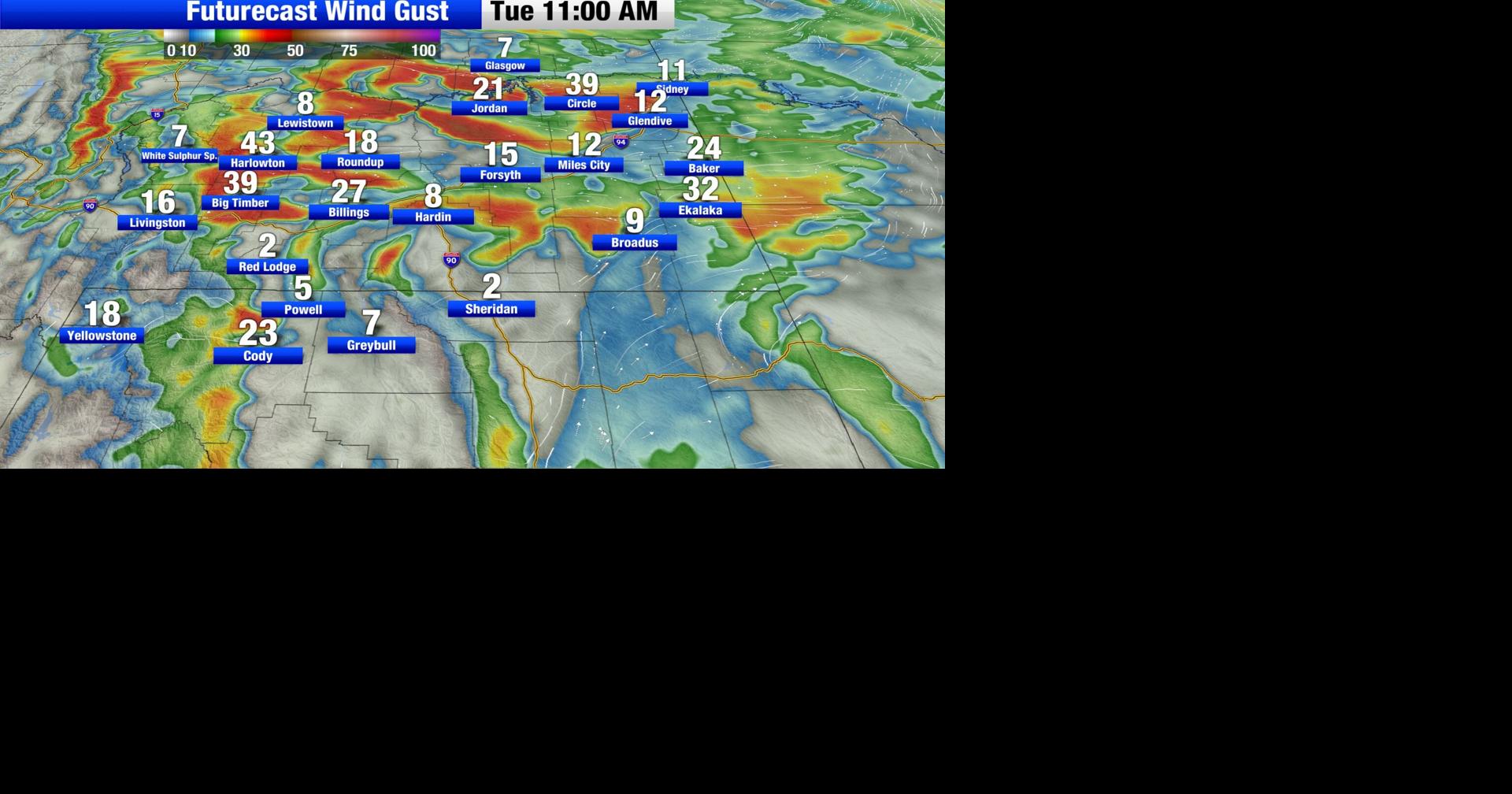 Periods of gusty/strong winds expected in the western foothills with ...