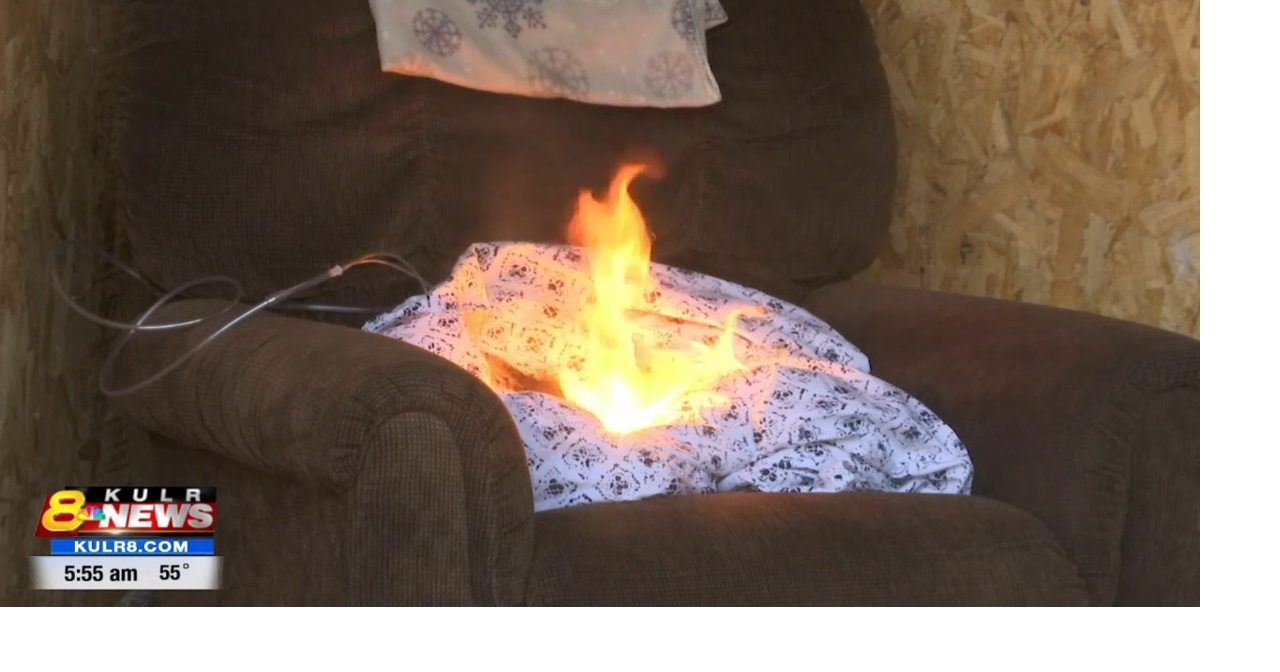 Fire marshal shows danger of smoking cigarettes around oxygen ...