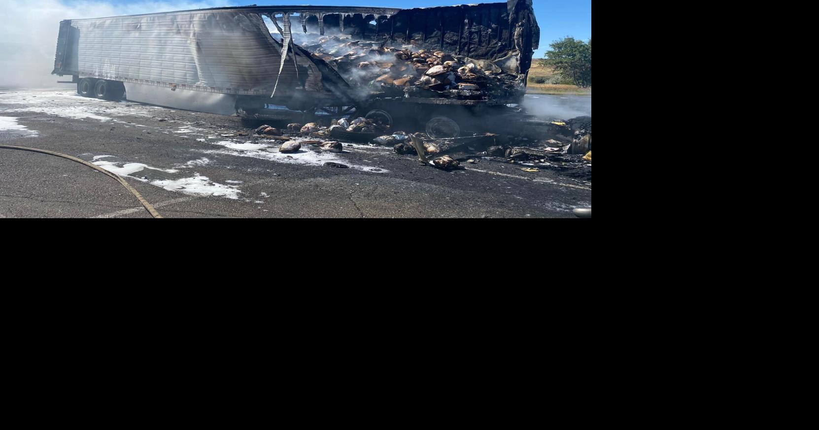 Crews containing smoldering tractor-trailer fire in Rosebud County ...