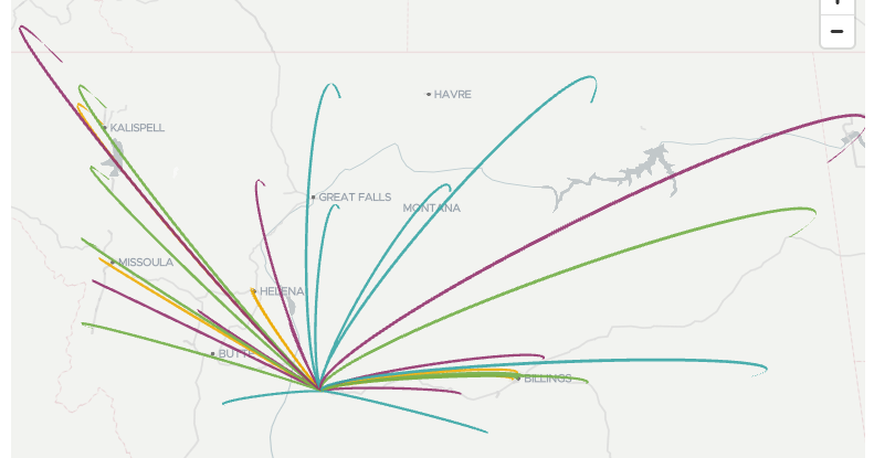 Map of 2023 Montana state volleyball tournament teams | High School ...