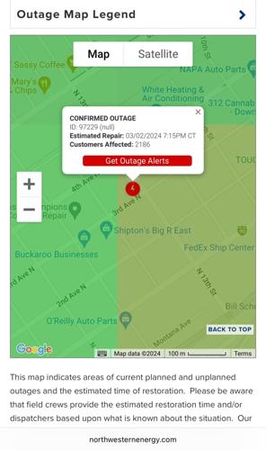 Northwestern Energy reports at least six thousand without power in ...