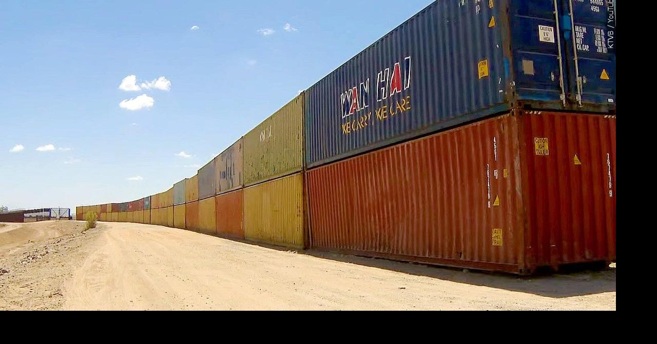 Shipping containers used as makeshift border wall up for auction | News ...