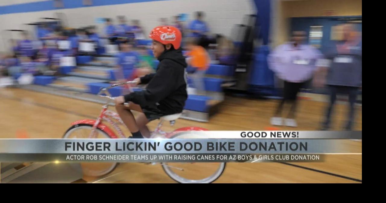Rob Schneider teams up with Raising Canes to donate 100 bikes to local ...