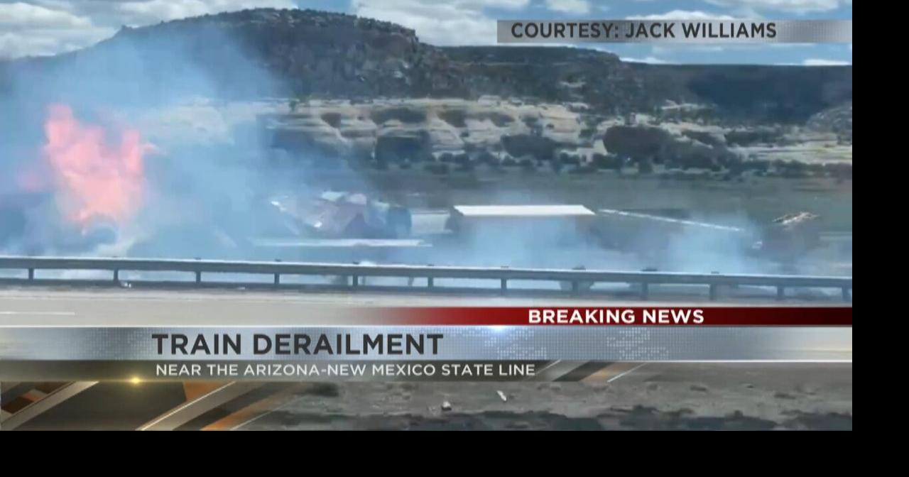 Train derailment shuts down eastbound lanes of I-40 in Northern Arizona ...