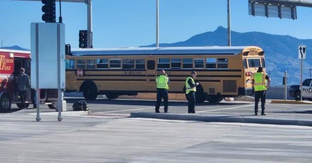 Minor injuries reported in 2-car, school bus crash on Tucson's ...