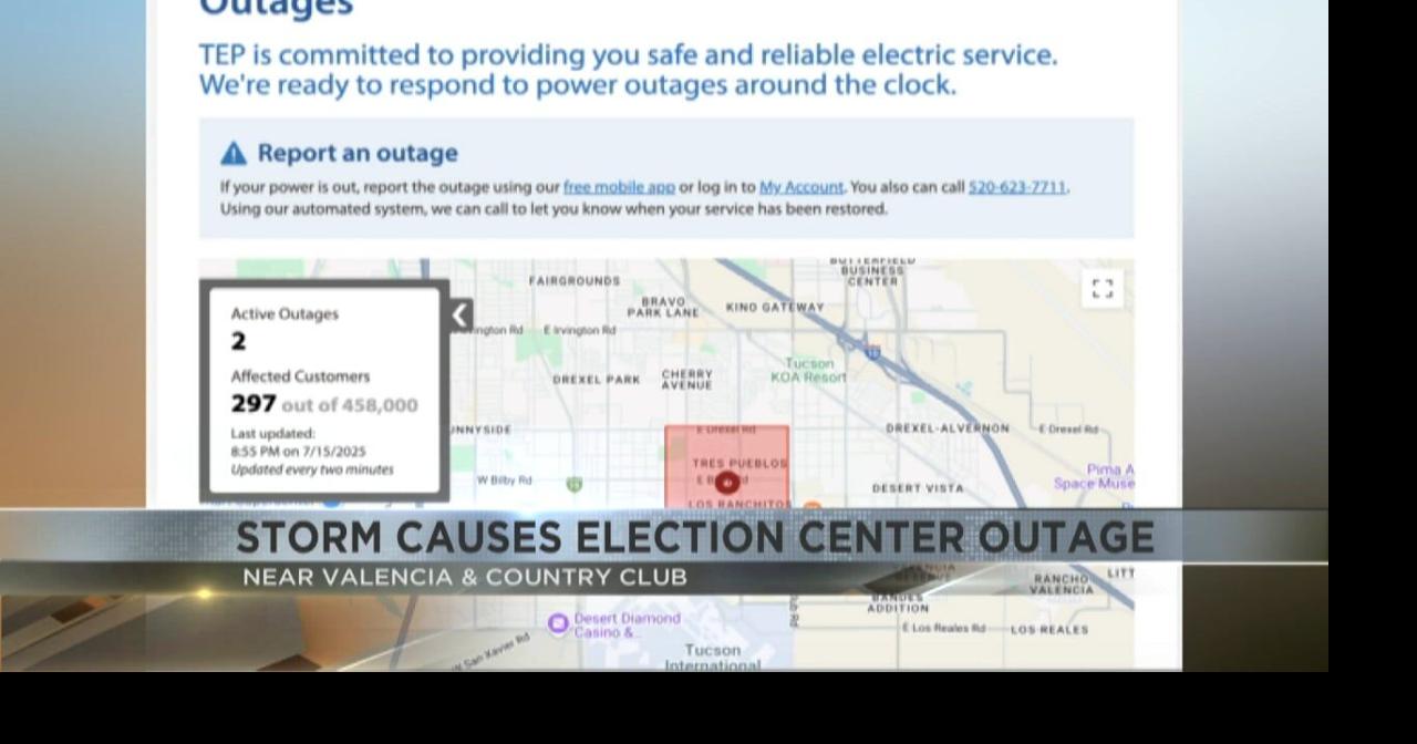 Thunderstorm cuts power at Tucson Election Center | Video | kvoa.com