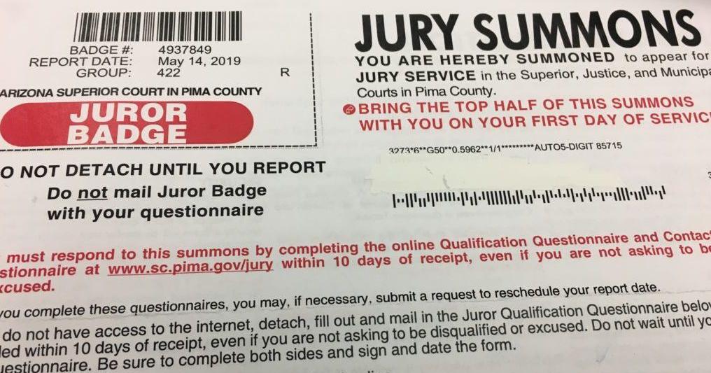 jury duty letter lost