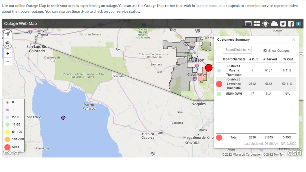 Over 2,800 Trico customers experiencing a power outage in Corona de ...