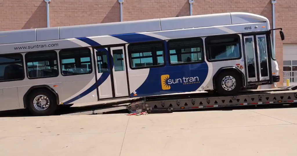 New electric bus arrives at Sun Tran yard | Local News | kvoa.com
