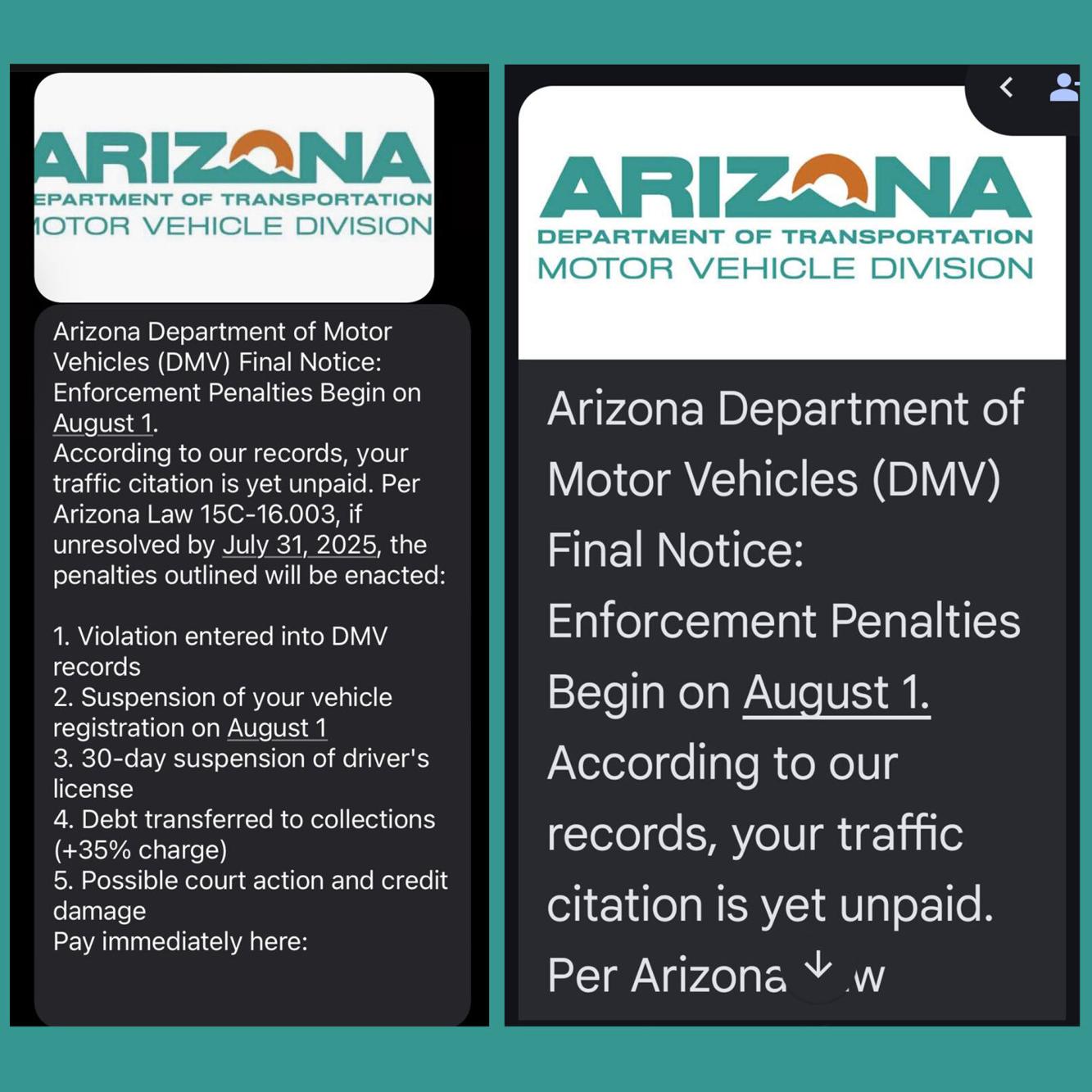 Fake ADOT texts targeting Arizona residents | Arizona News | kvoa.com