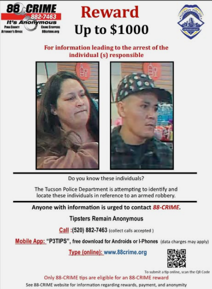 Tucson police seek help in armed robbery case, $1000 reward offered ...