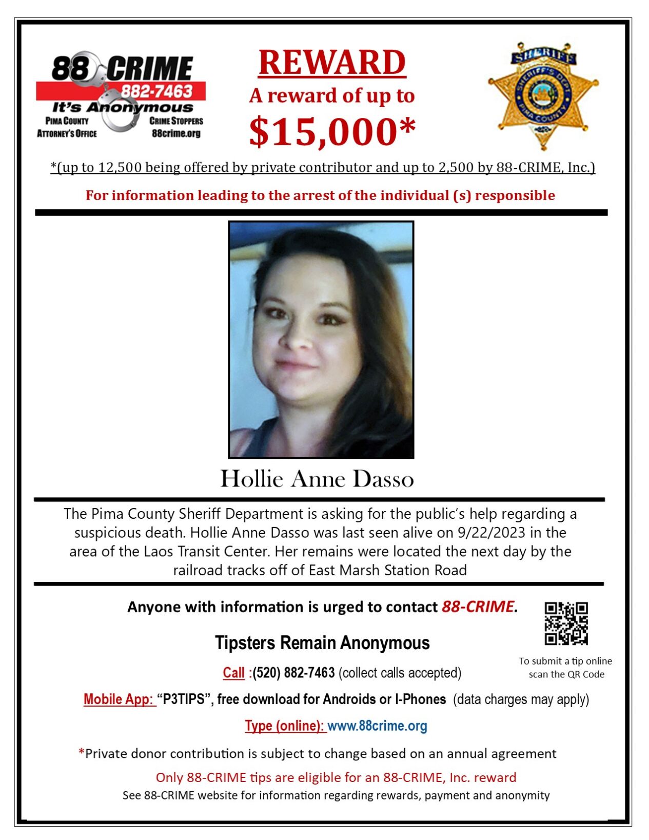 Cash reward offered for info on suspect in connection with Tucson woman's death | Crime | kvoa.com