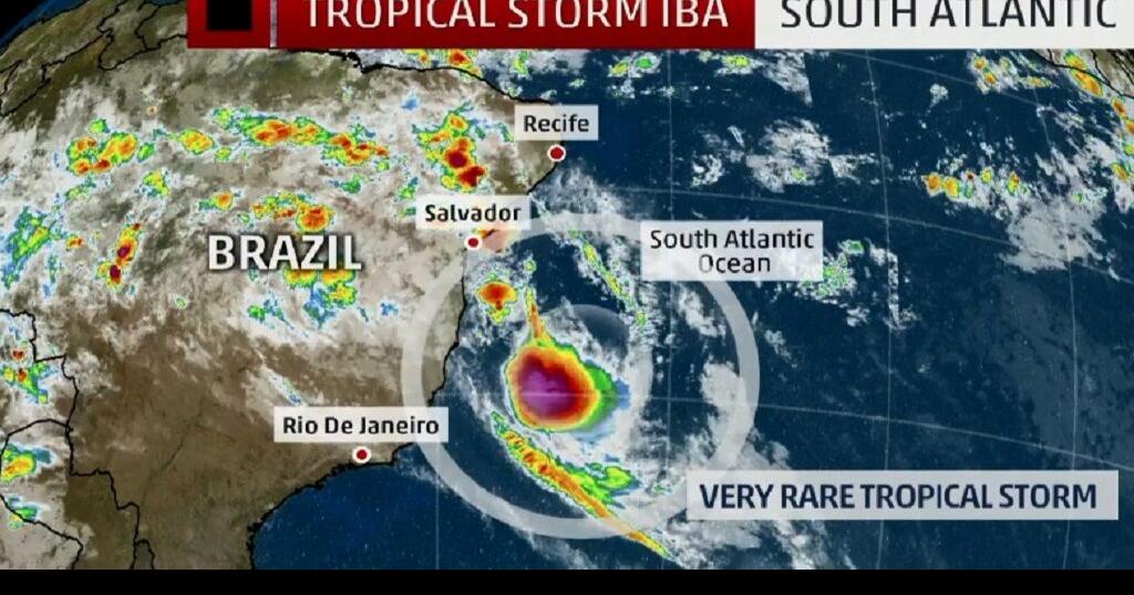 Rare South Atlantic Tropical Storm Iba forms off the coast of Brazil ...