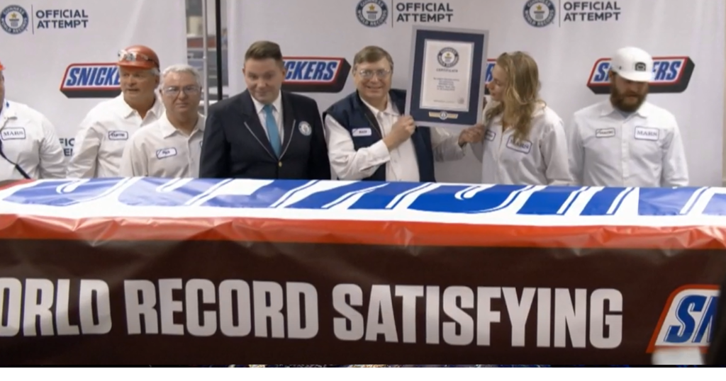 World’s largest Snickers bar claims record for largest chocolate nut ...