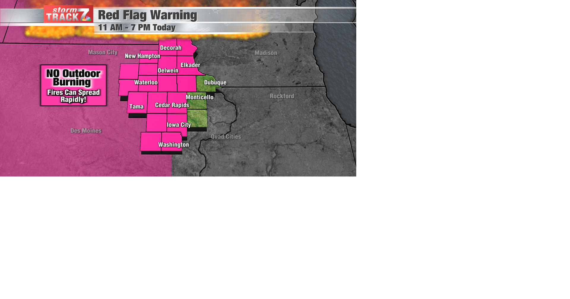 TRACKING: Critical fire danger today | Forecast | kwwl.com