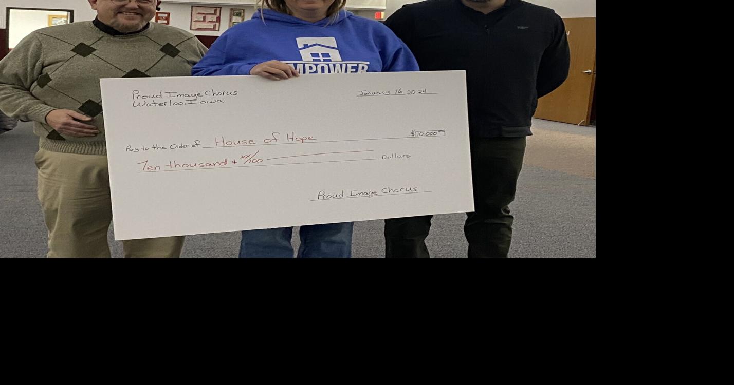 Proud Image Chorus presents $10,000 check to House of Hope | News | kwwl.com
