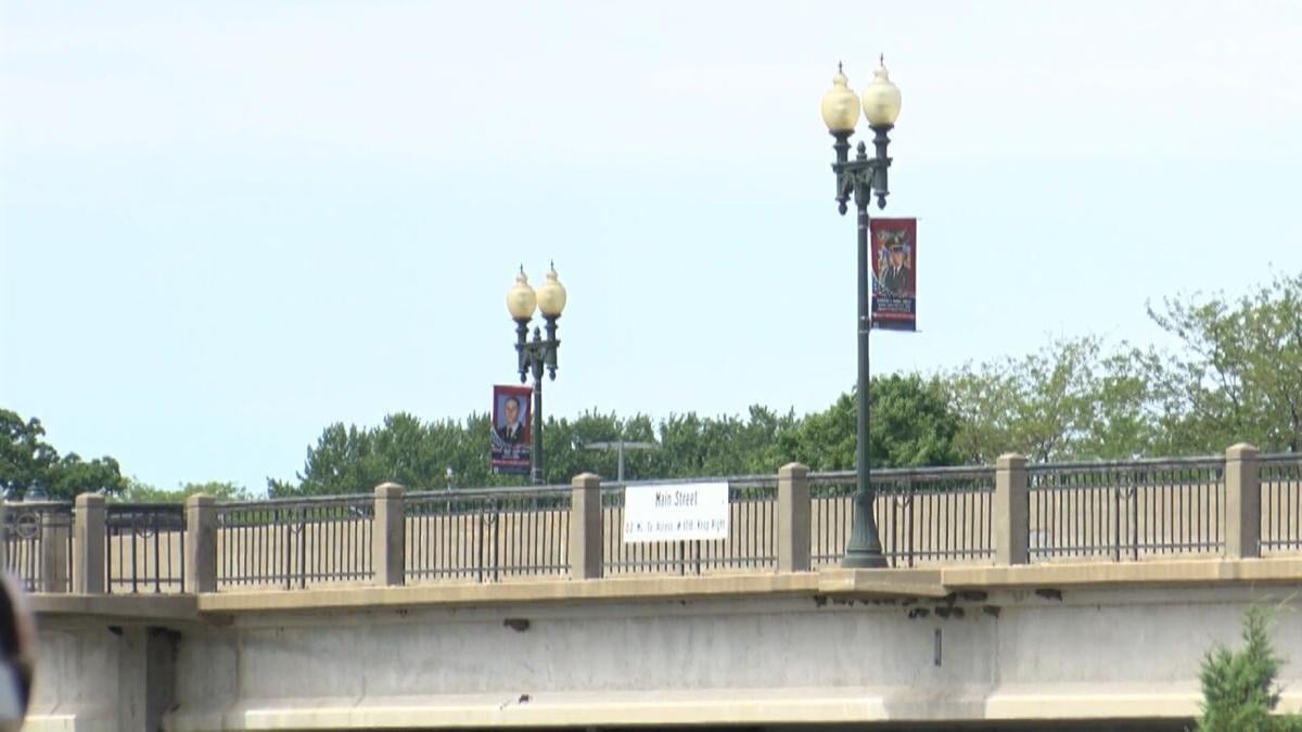 Banners on Main Street bridge honor Cedar Falls veterans and families ...