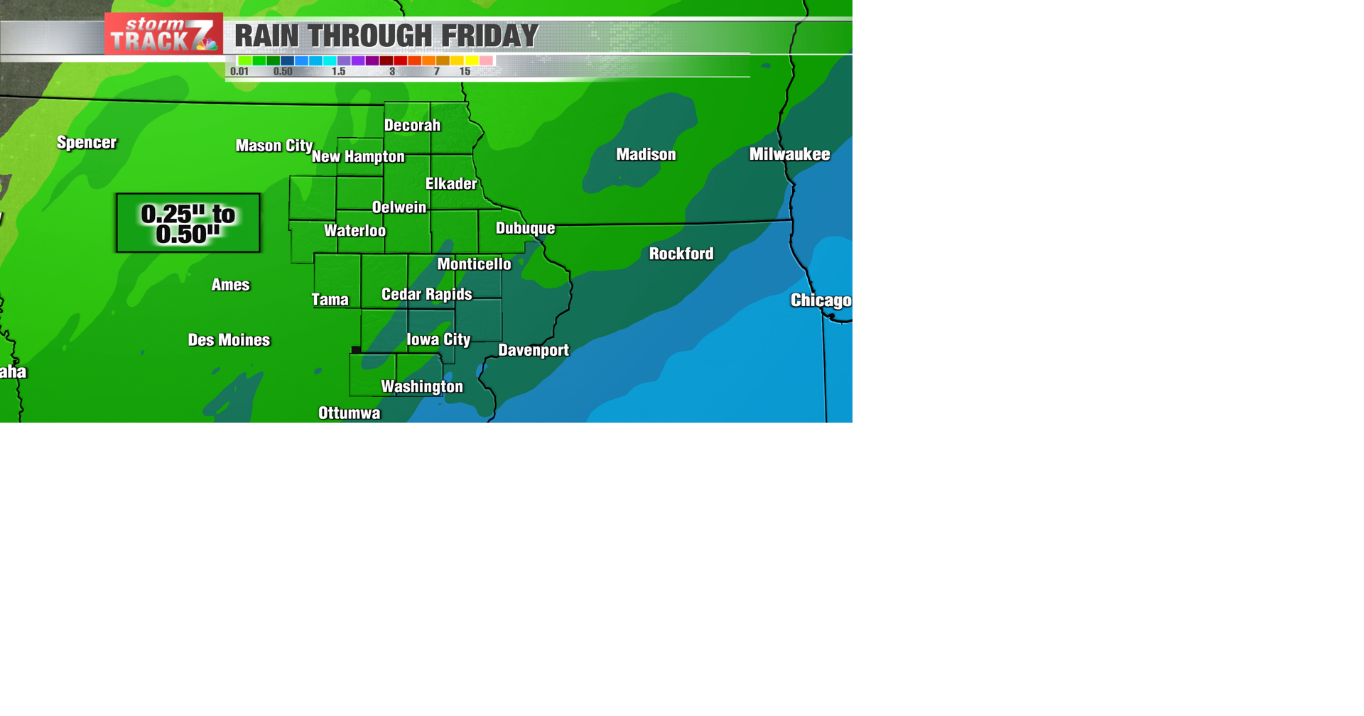 TRACKING: Scattered rain chances through the week | Forecast | kwwl.com