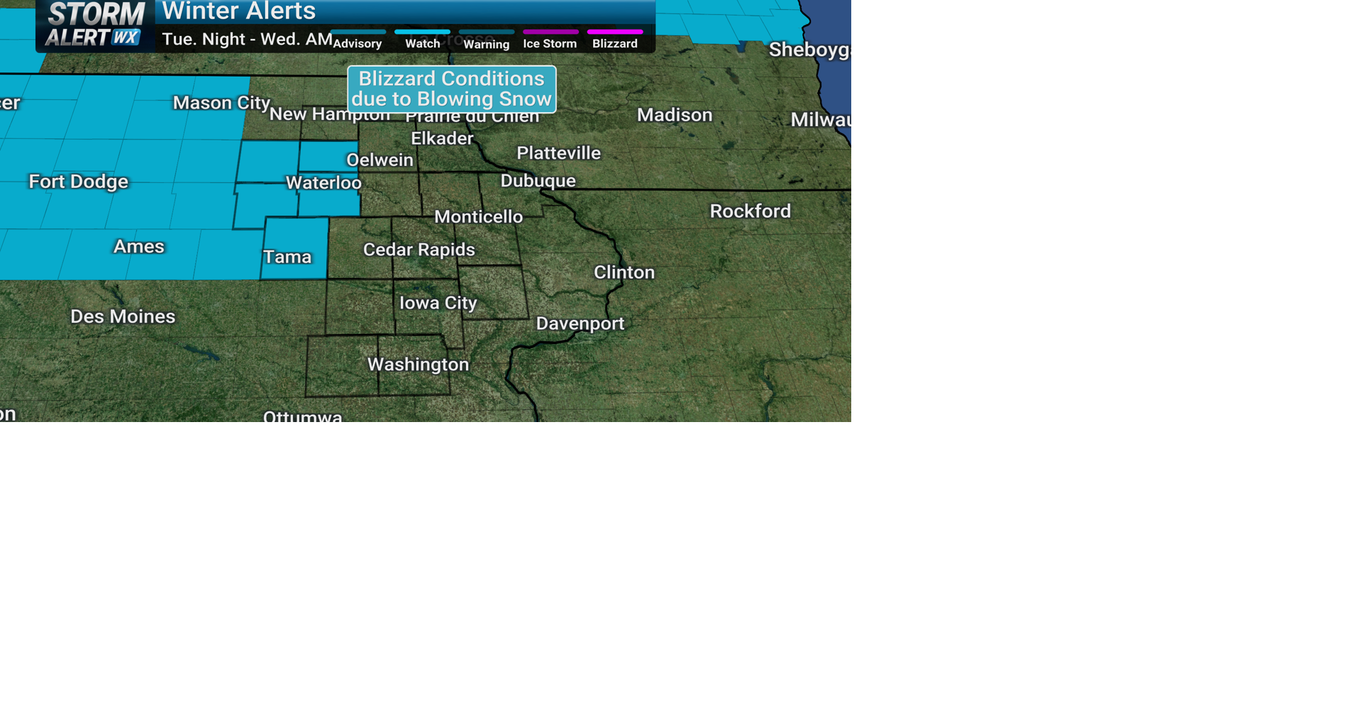 TRACKING: Near blizzard conditions Tuesday night and Wednesday morning ...