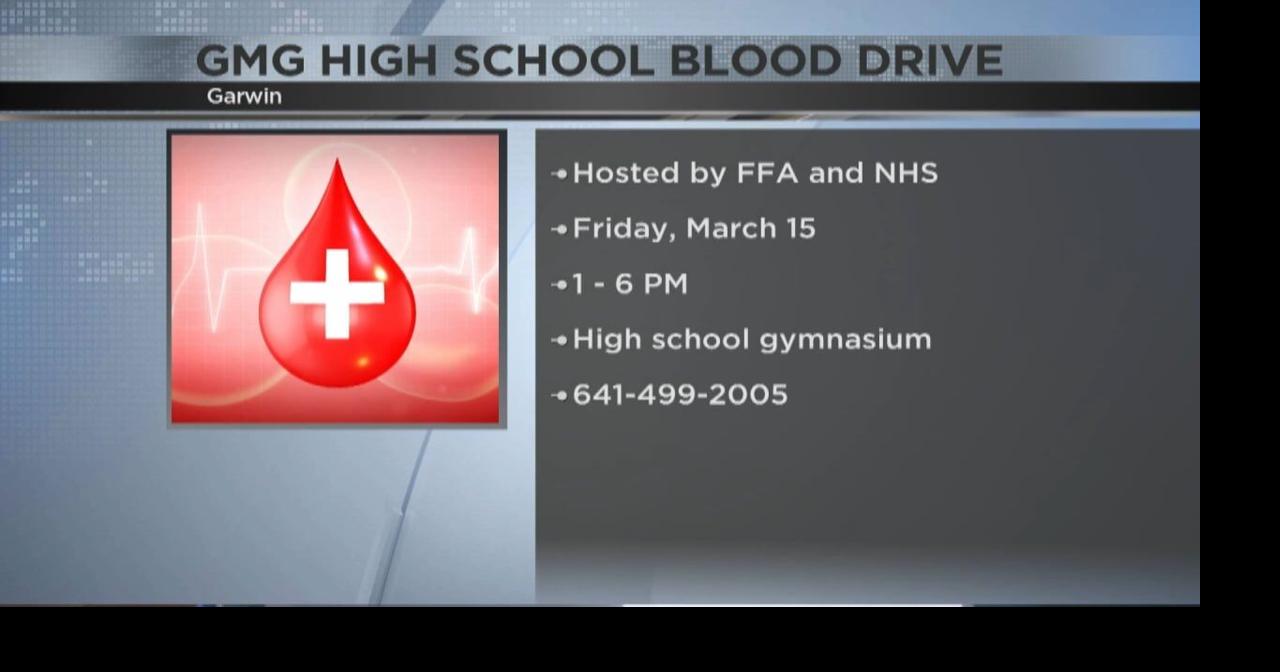 GMG High School holding annual blood drive on Friday, March 15 | News | kwwl.com