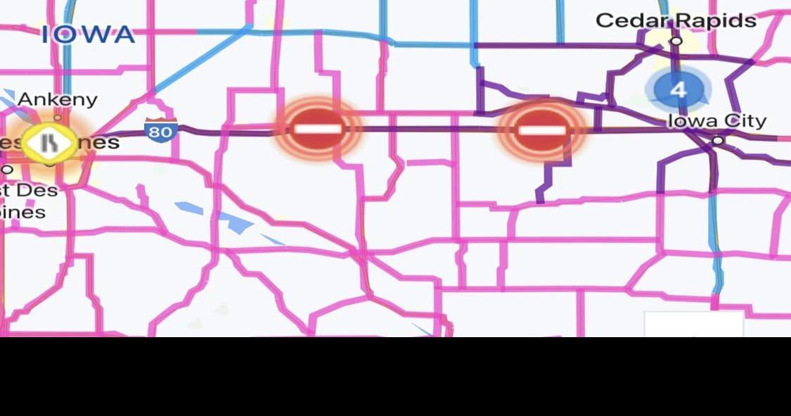 I-80 closure after multiple crashes | Iowa City | kwwl.com