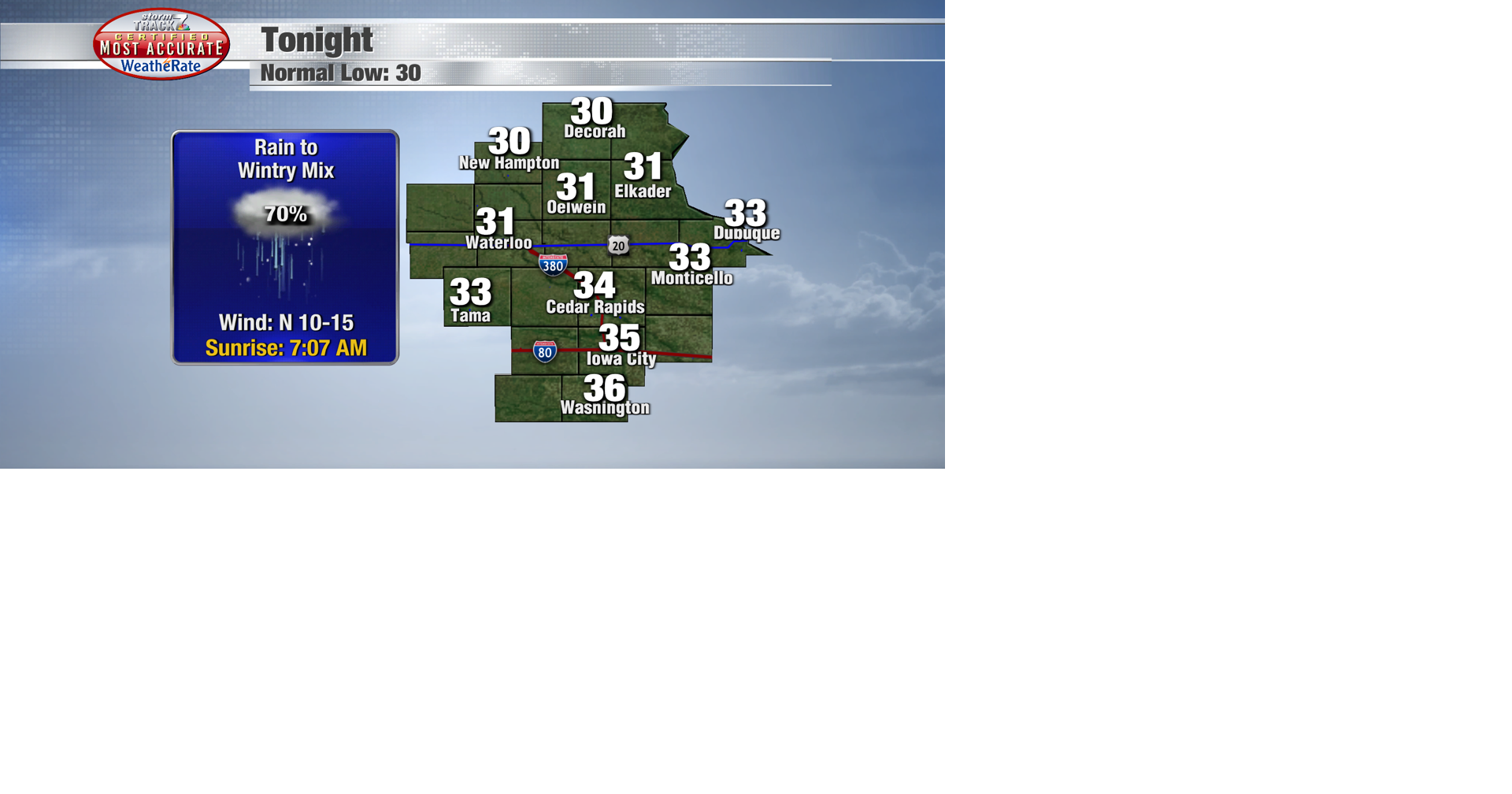 TRACKING: Rain to wintry mix tonight | Forecast | kwwl.com
