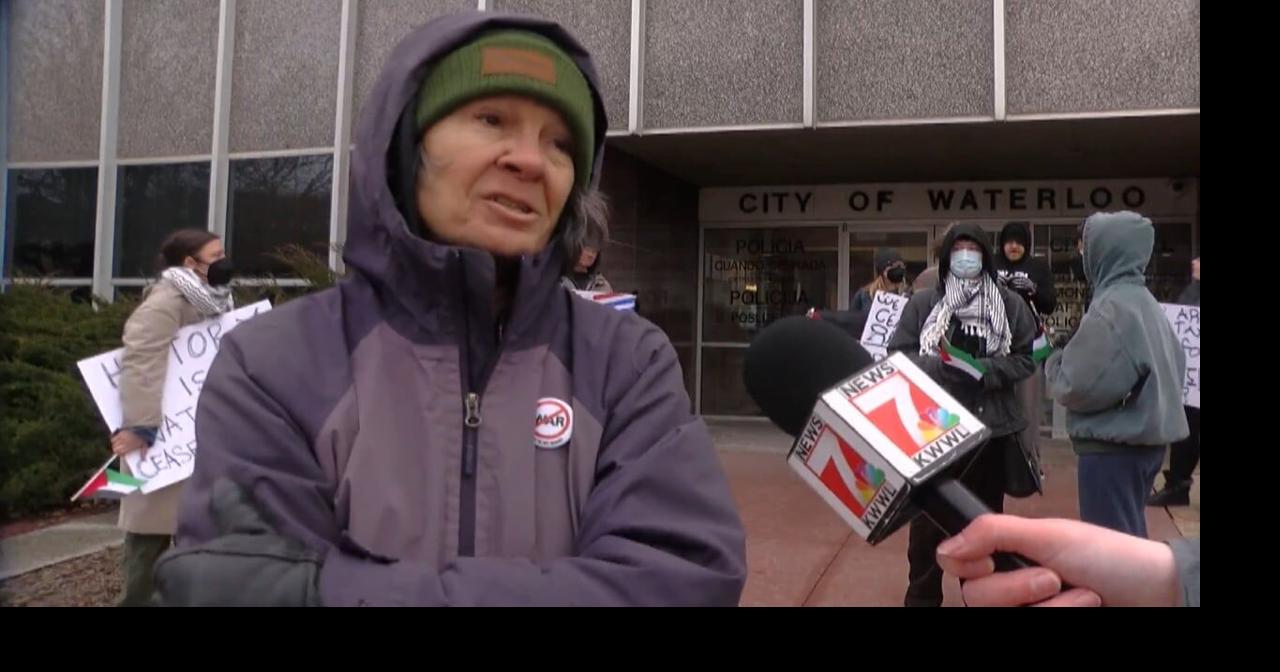 Protesters gather at city councils for ceasefire | Waterloo | kwwl.com