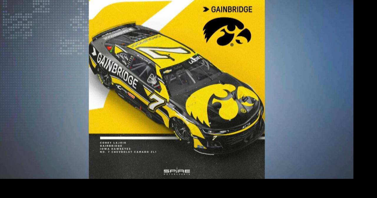 NASCAR driver Cory Lajoie driving Hawkeye edition number 7 car | Video ...