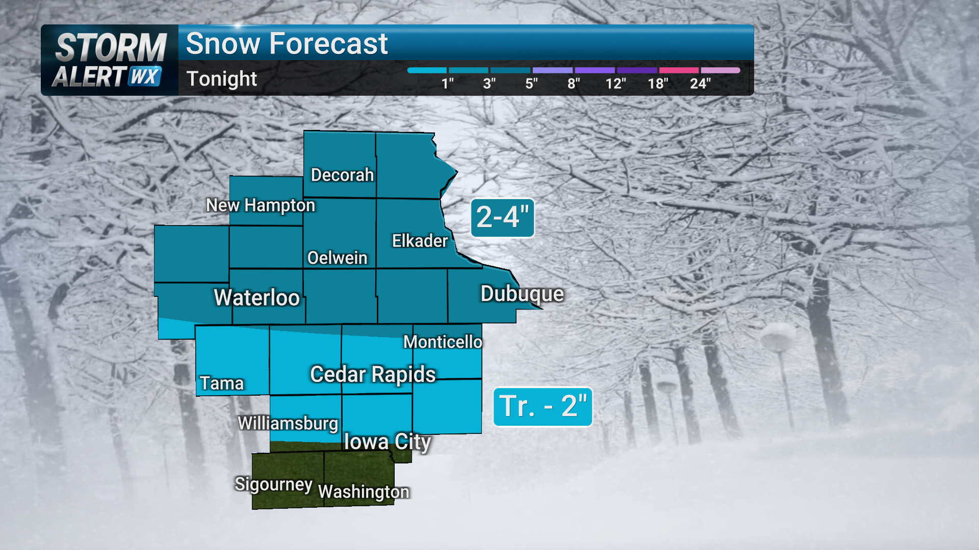 TWC Snow Forecast DMA Hand.png | | kwwl.com
