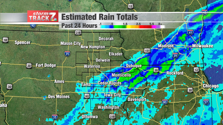 Some minor snowfall reports from yesterday, plus rainfall through 7:00 ...