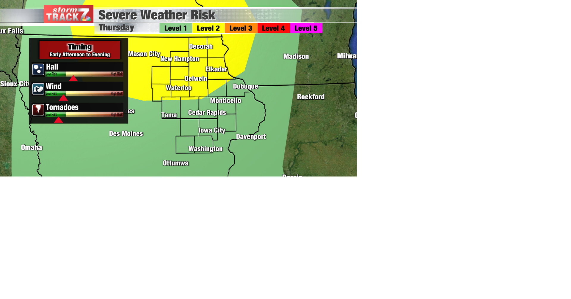 TRACKING: Dry today; chance of storms Thursday; showers Friday | Forecast | kwwl.com