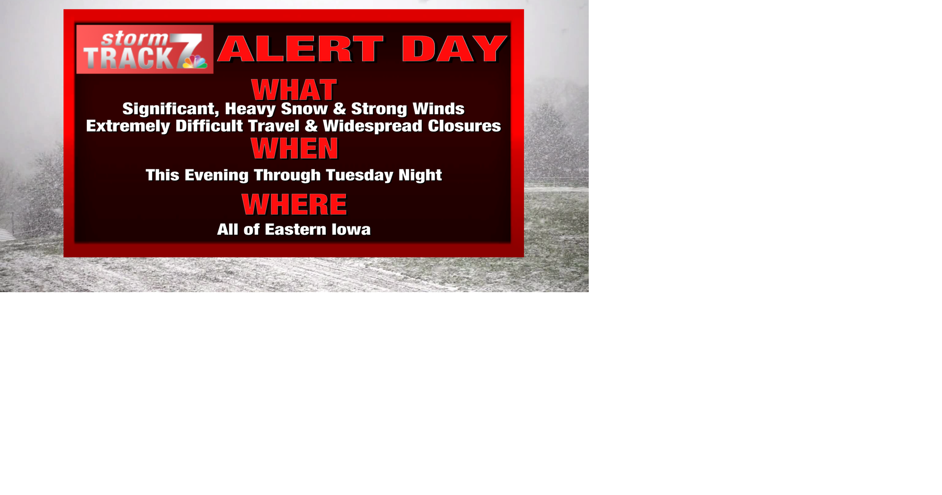 TRACKING: RED ALERT DAY this evening through tomorrow for heavy snow ...