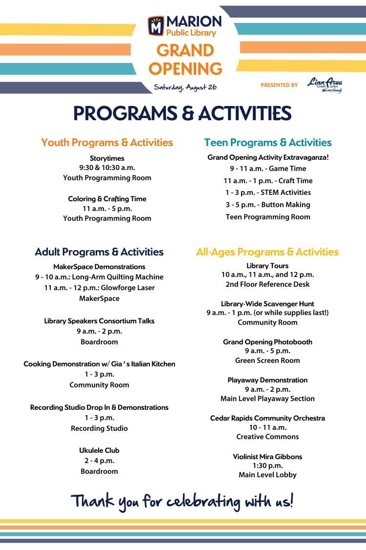 Marion Public Library to host Grand Opening on Saturday | News | kwwl.com