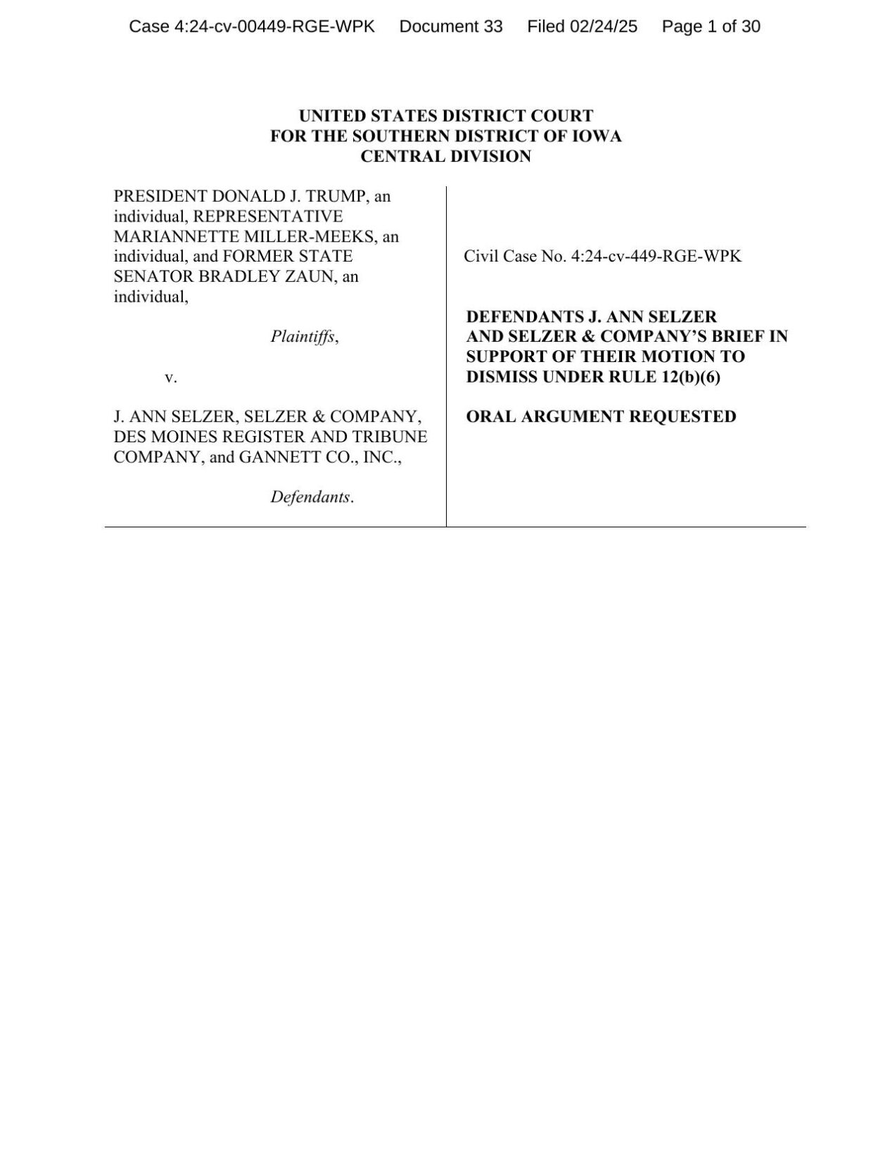 Former pollster J. Ann Selzer files motion to dismiss lawsuit from ...