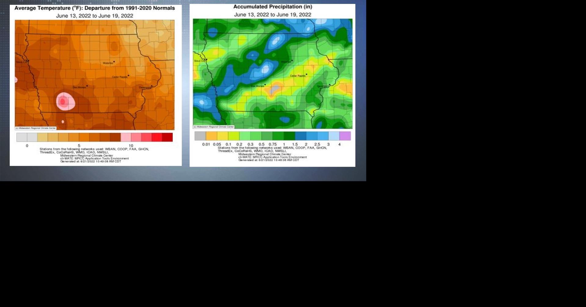 Latest Iowa crop condition report shows above average temperatures ...